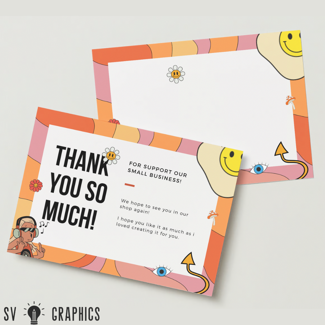 Big Thank You Cards Cute Edition – SV Graphics
