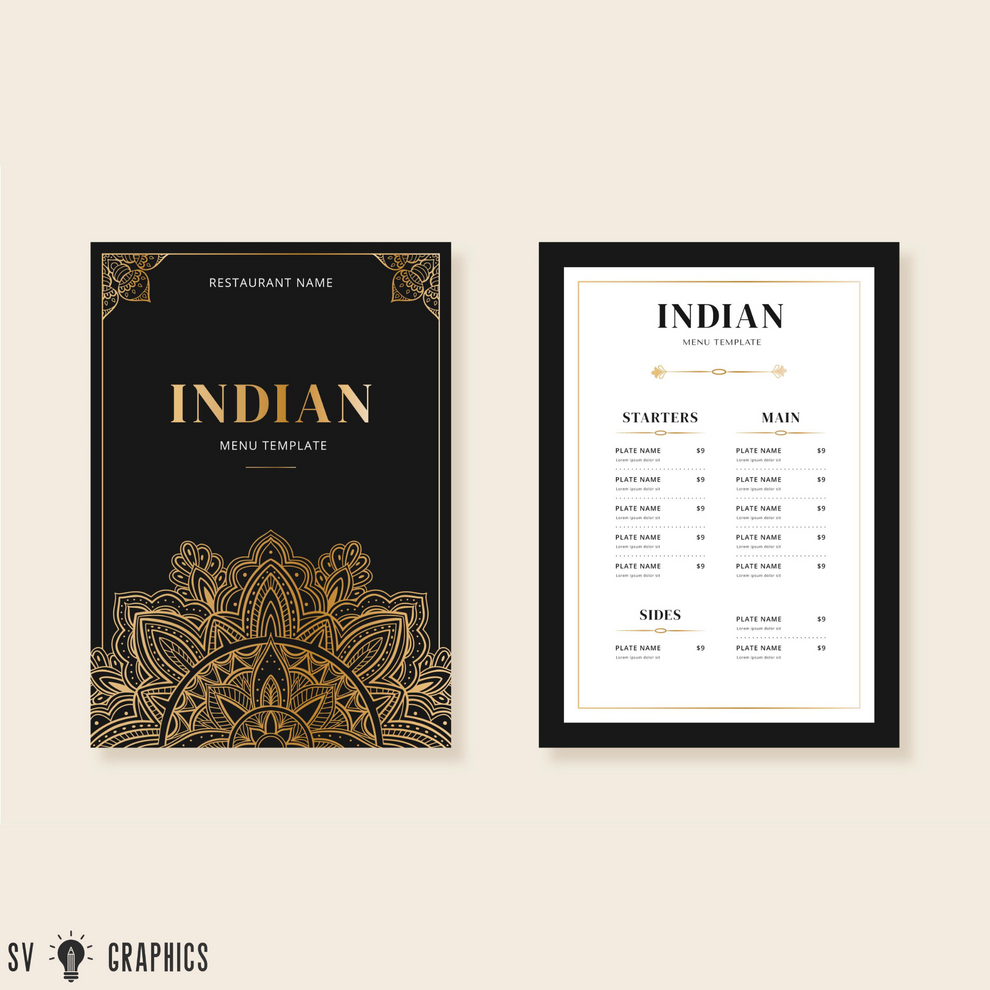 Flat Menu Cards – SV Graphics